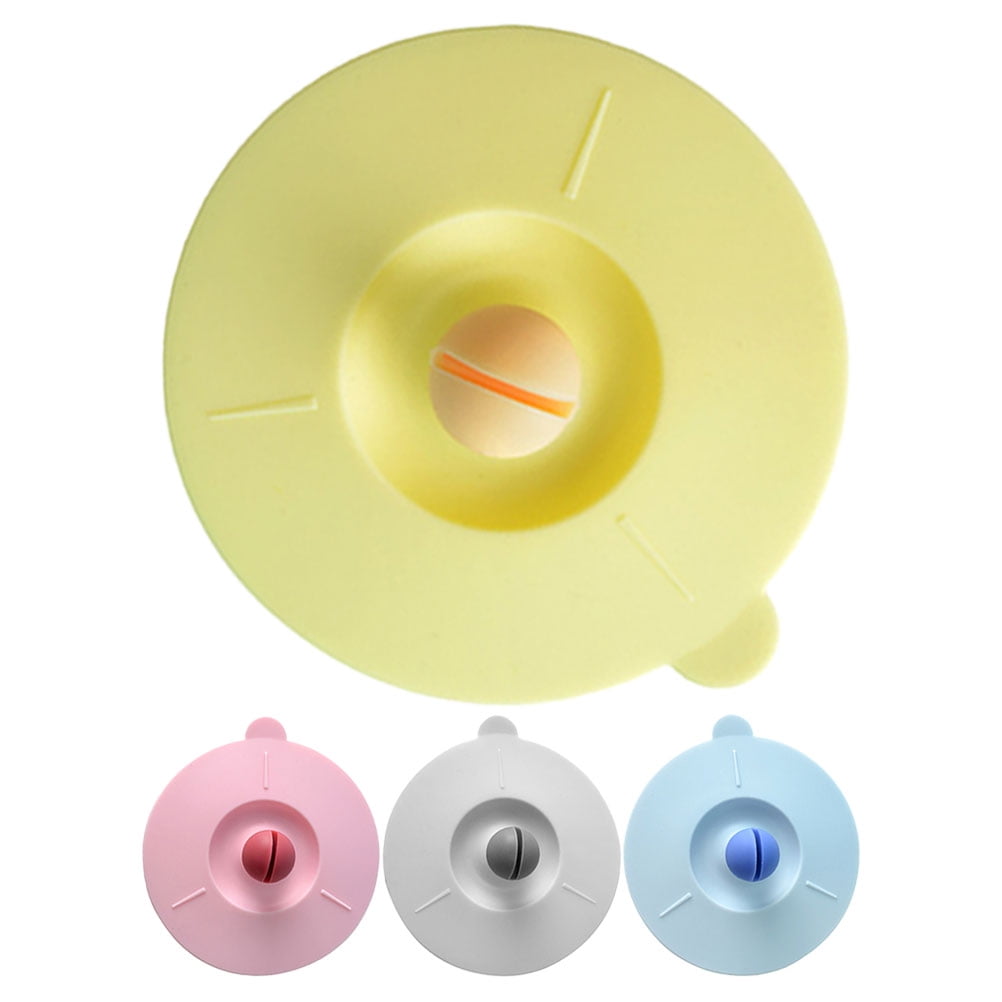 4 Pcs Silicone Cup Lid with Spoon Holder Mug Cover Lids Eco Reusable ...