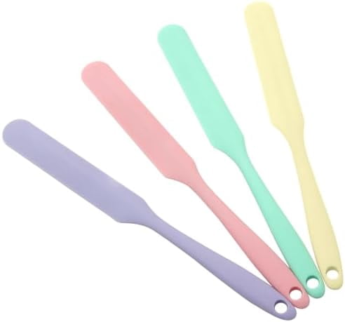 4 Pcs Silicone Jar Spatula, Non-Stick Heat Resistant Cake Cream ...