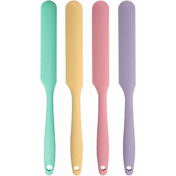 4 Pcs Silicone Jar Spatula Set - Long Handle Sourdough Scraper, Skinny ...