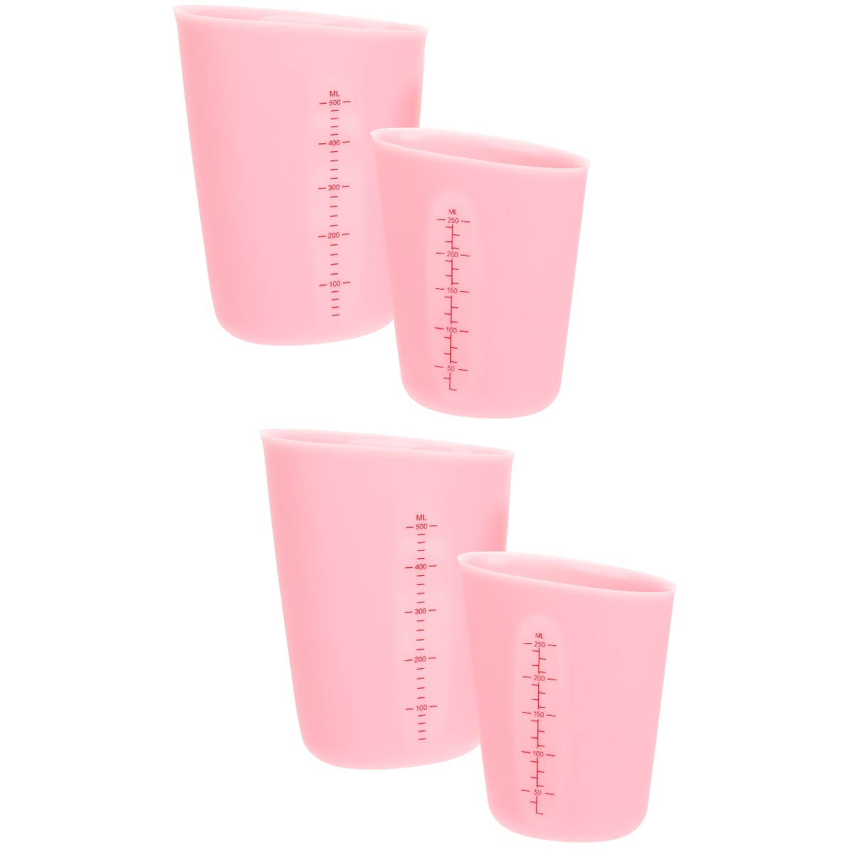 4 Pcs Silicone Measuring Cup Science Measuring Cup Measuring Cups Pink ...