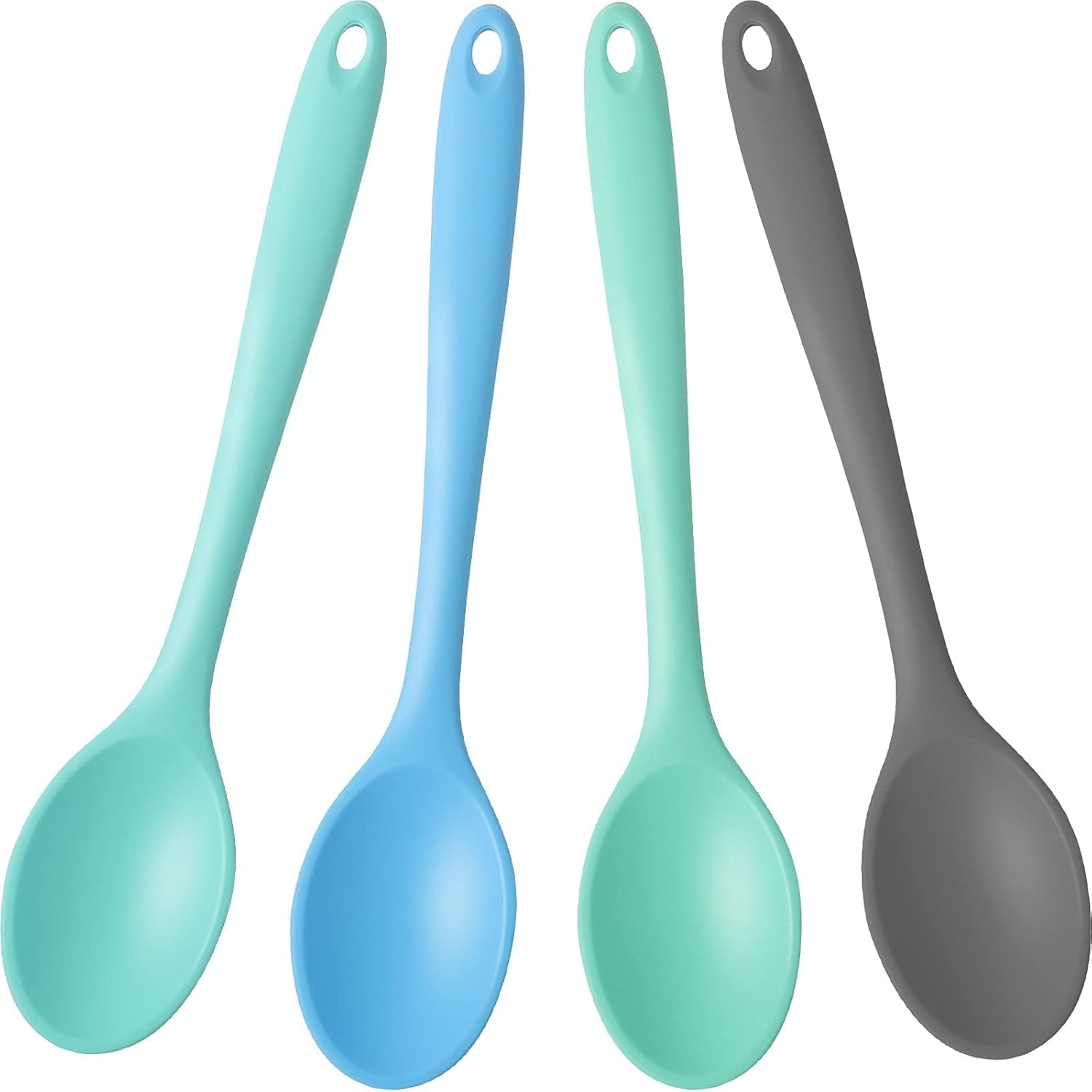 4 Pcs Silicone Mixing Spoons Nonstick Heat Resistant Silicone Utensil ...