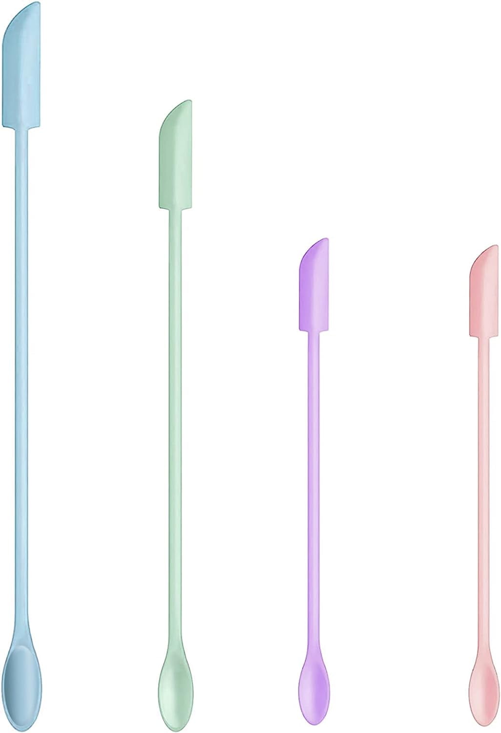 Guuyoo 4 Pcs Silicone Spatula Set, Mini Jar Scraper, Small Makeup ...