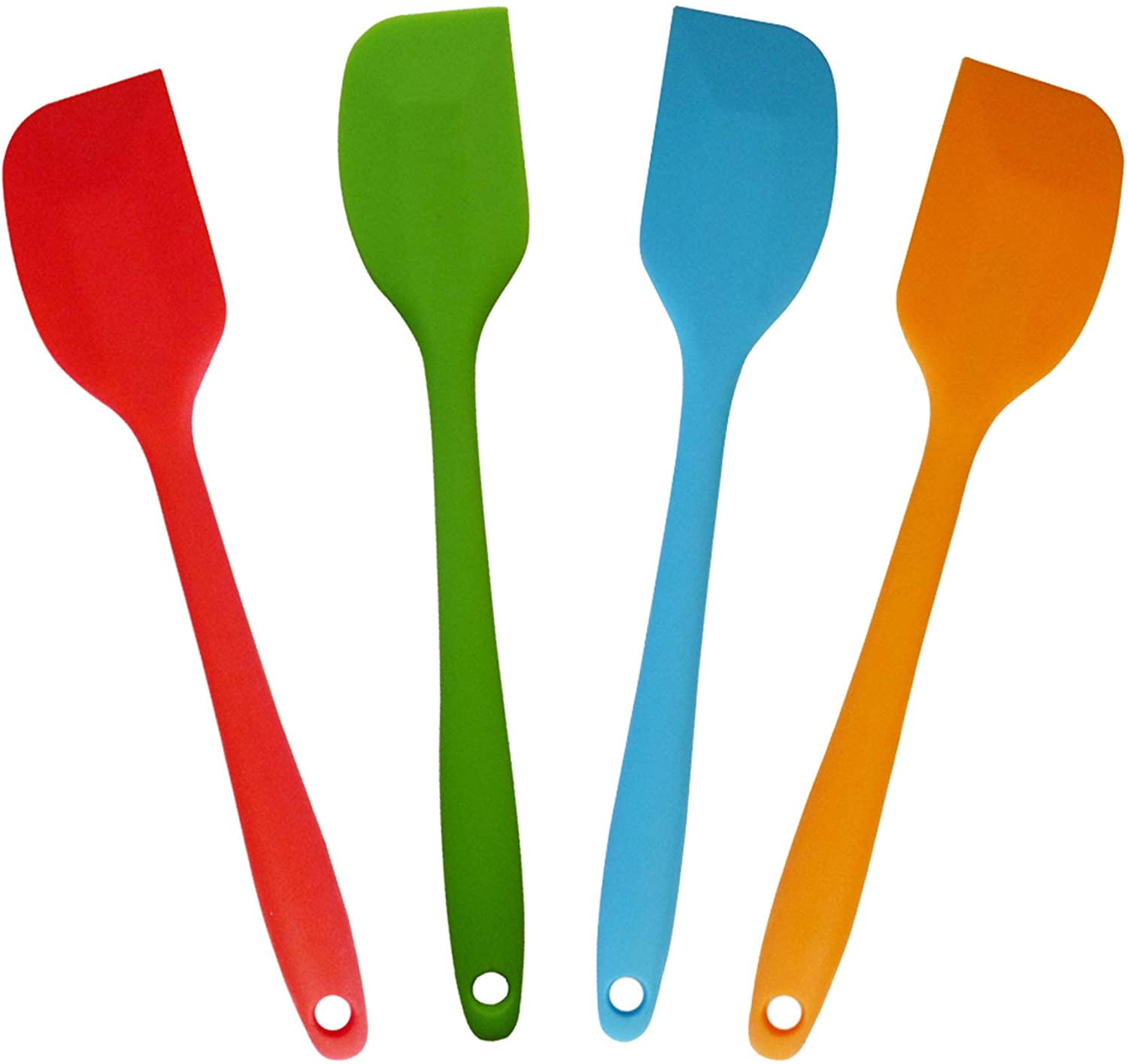 4 Pcs Silicone Spatulas, Rubber Spatula Heat Resistant Seamless One ...