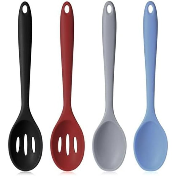 4 Pcs Silicone Spoons for Cooking 10.6 Inch Large Nonstick Serving ...
