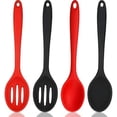 4 Pcs Silicone Spoons for Cooking 10.6 Inch Large Nonstick Serving ...