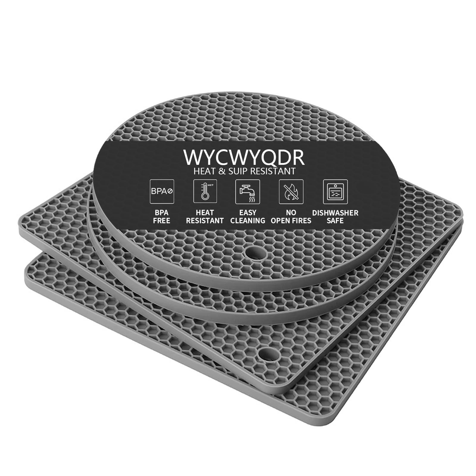 4 Pcs Silicone Trivet Mats,Trivets for Hot Dishes,Multi-Functional Non ...