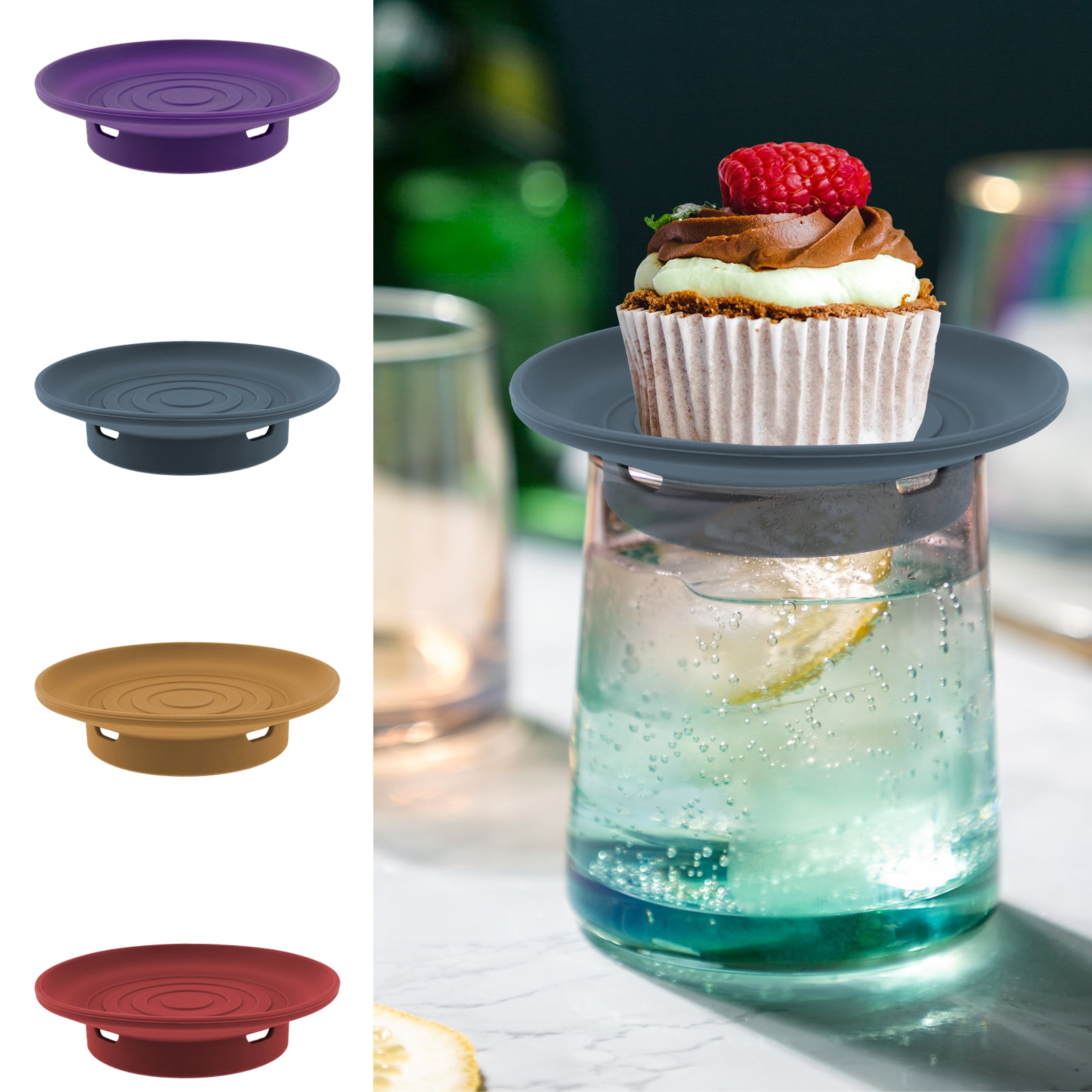 4 Pcs Silicone Wine Glass Covers 4 Colors Sturdy Drinking Glass Covers ...