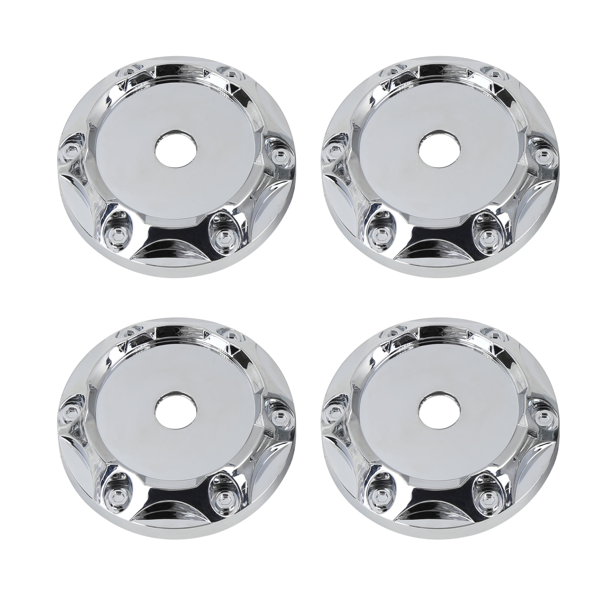 4 Pcs Silver Tone 68mm Dia 6 Clips Car Wheel Tyre Center Hub Caps Cover ...