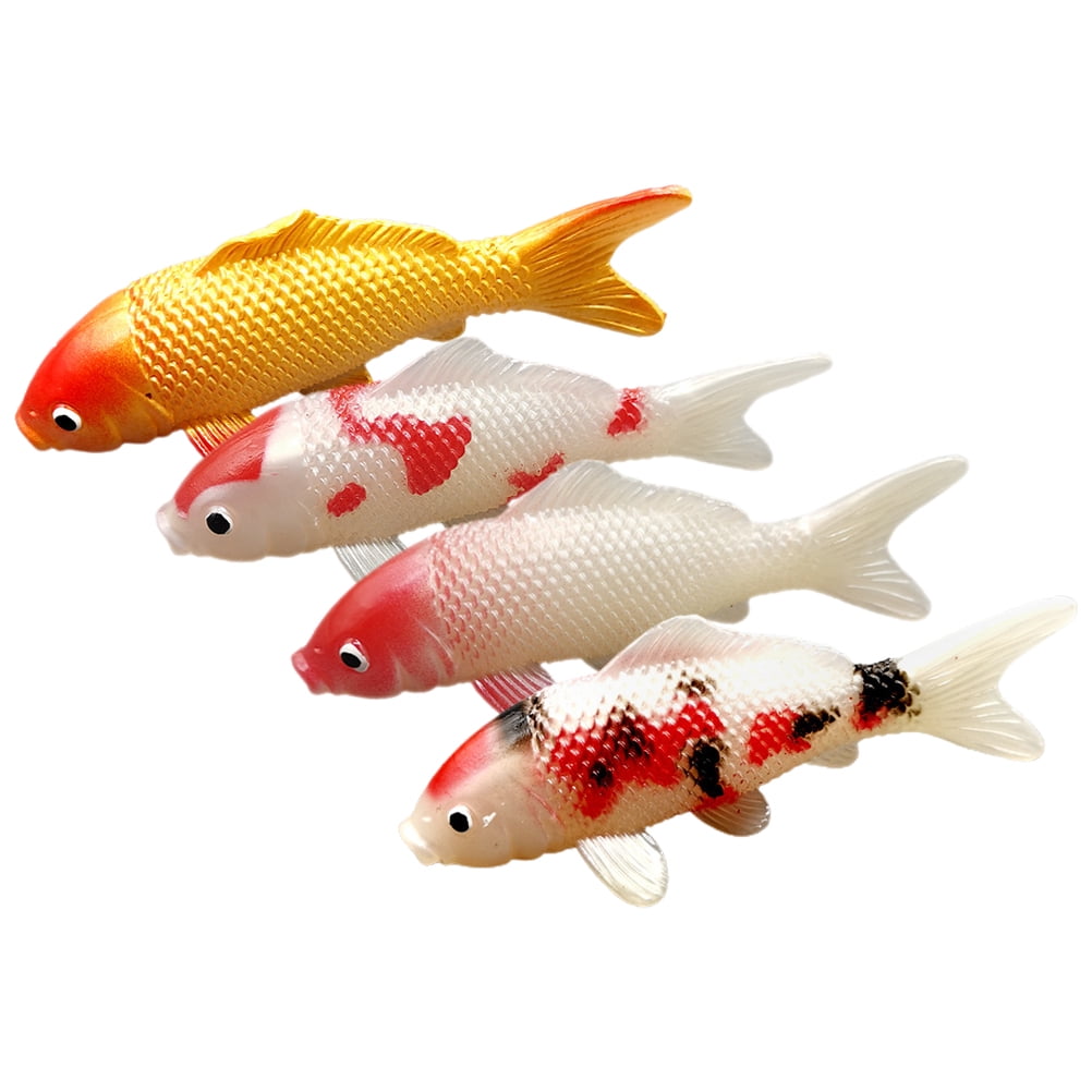 4 Pcs Simulated Koi Model Goldfish Lovely Fish Figure Carp Model ...