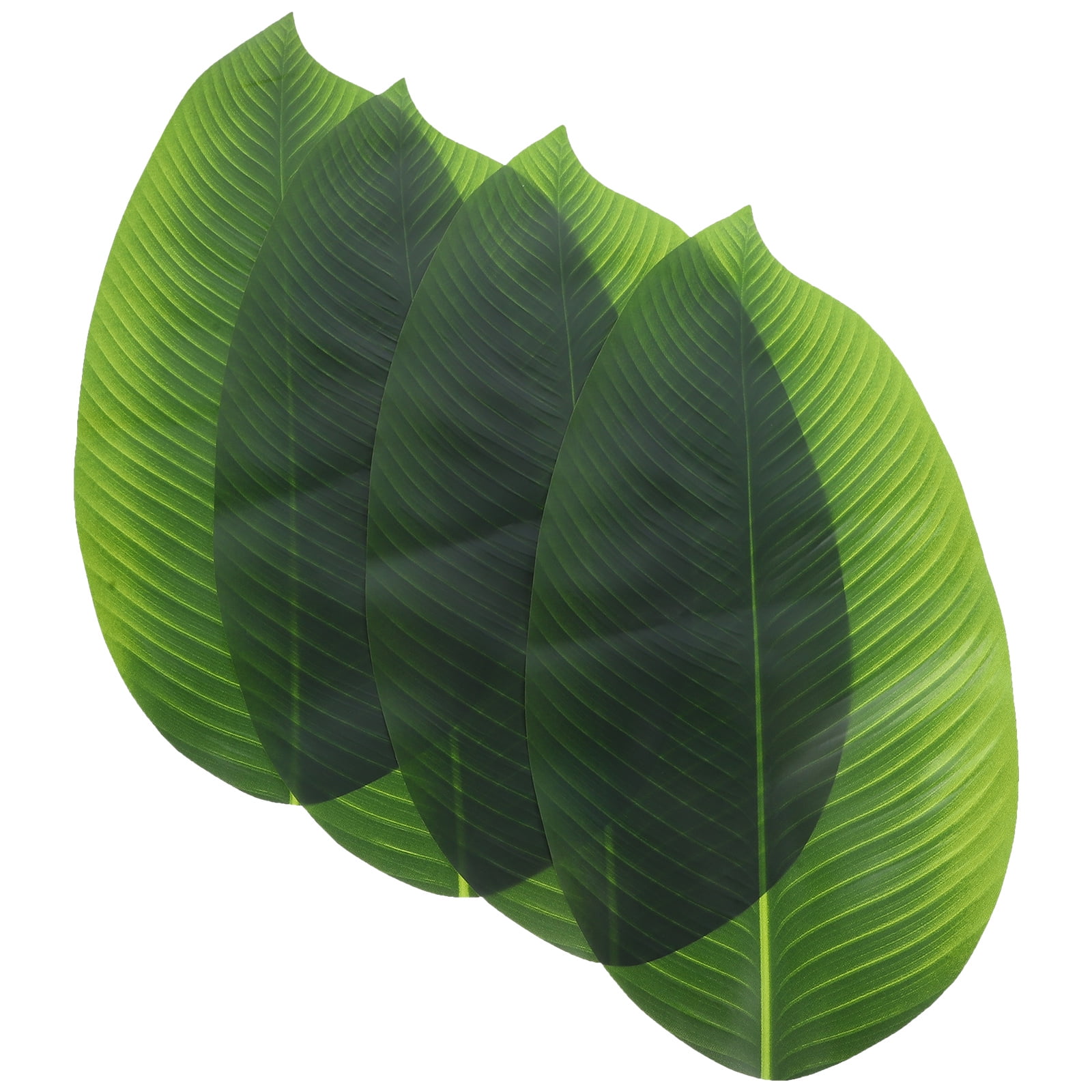 4 Pcs Simulated Leaves Table Decor Snack Mat Sushi Bamboo Hawaiian ...