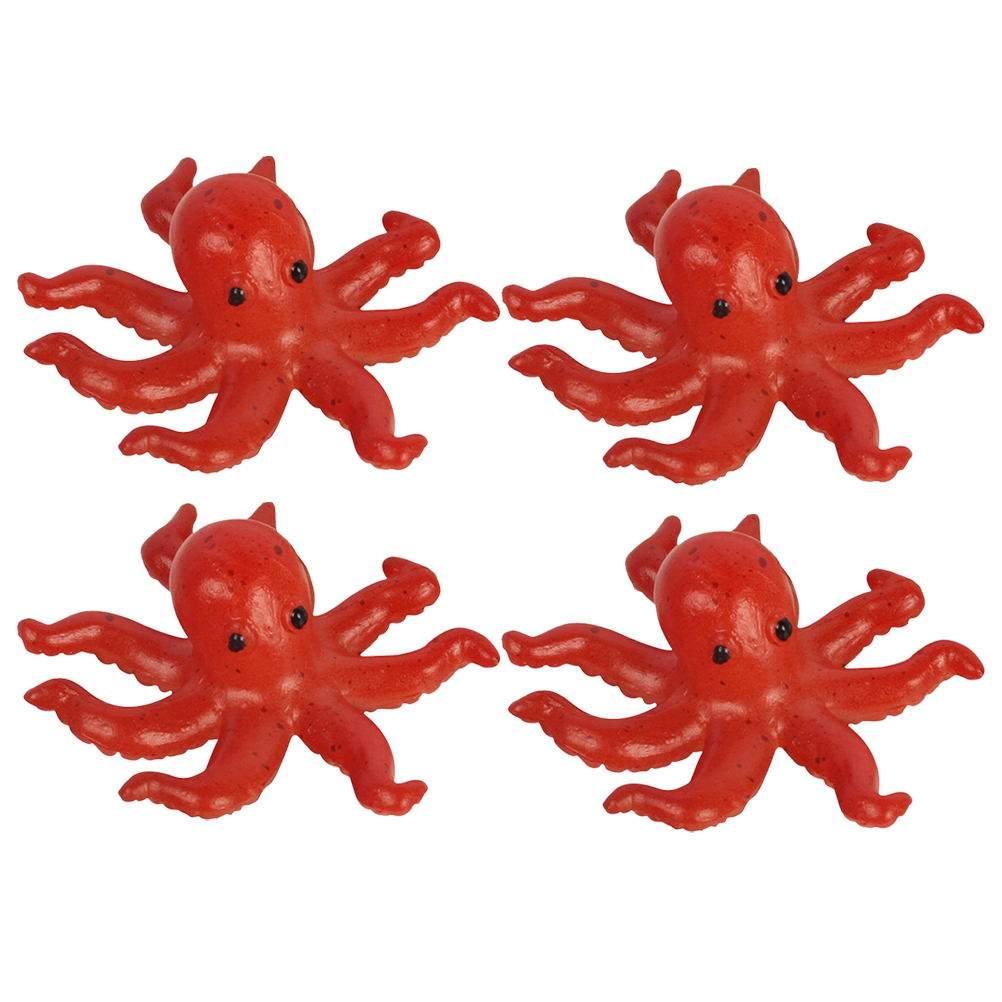 4 Pcs Simulated Octopus Model Ornament Desktop Artificial Marine Animal ...