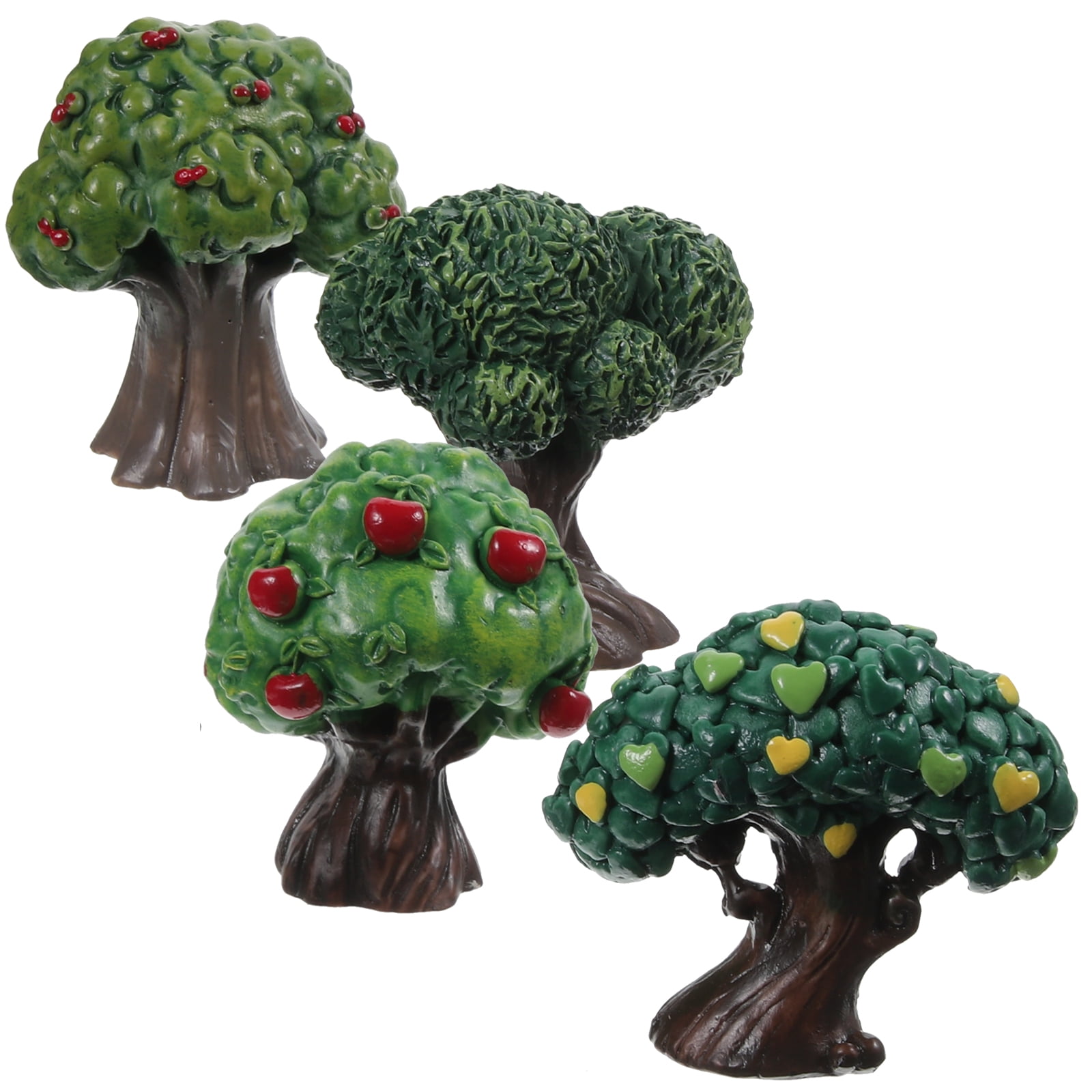 4 Pcs Simulation Tree Green Scenery Micro Landscape Models Miniature ...