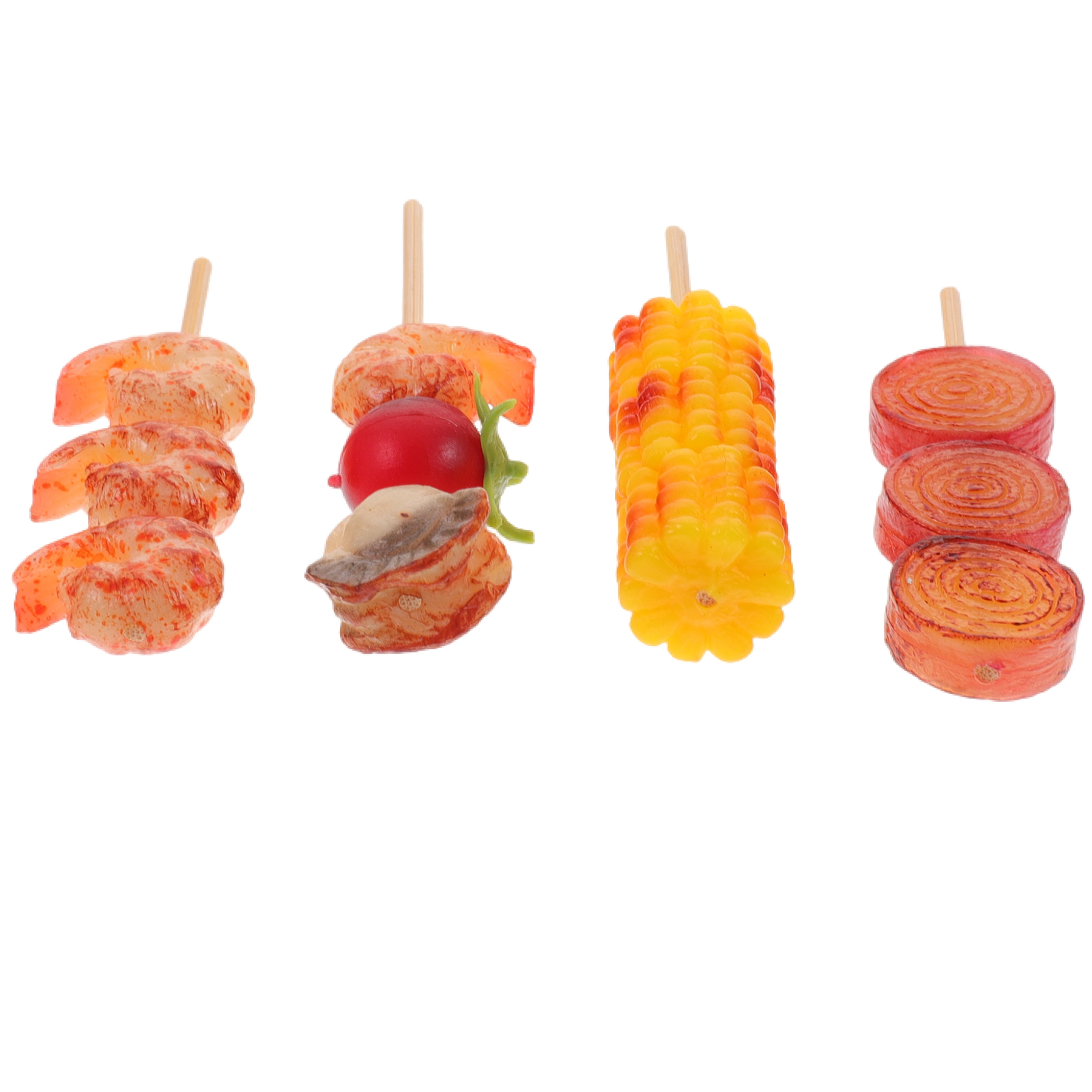 4 Pcs Simulation Barbecue Skewers Plastic Models Toys Food Pvc ...