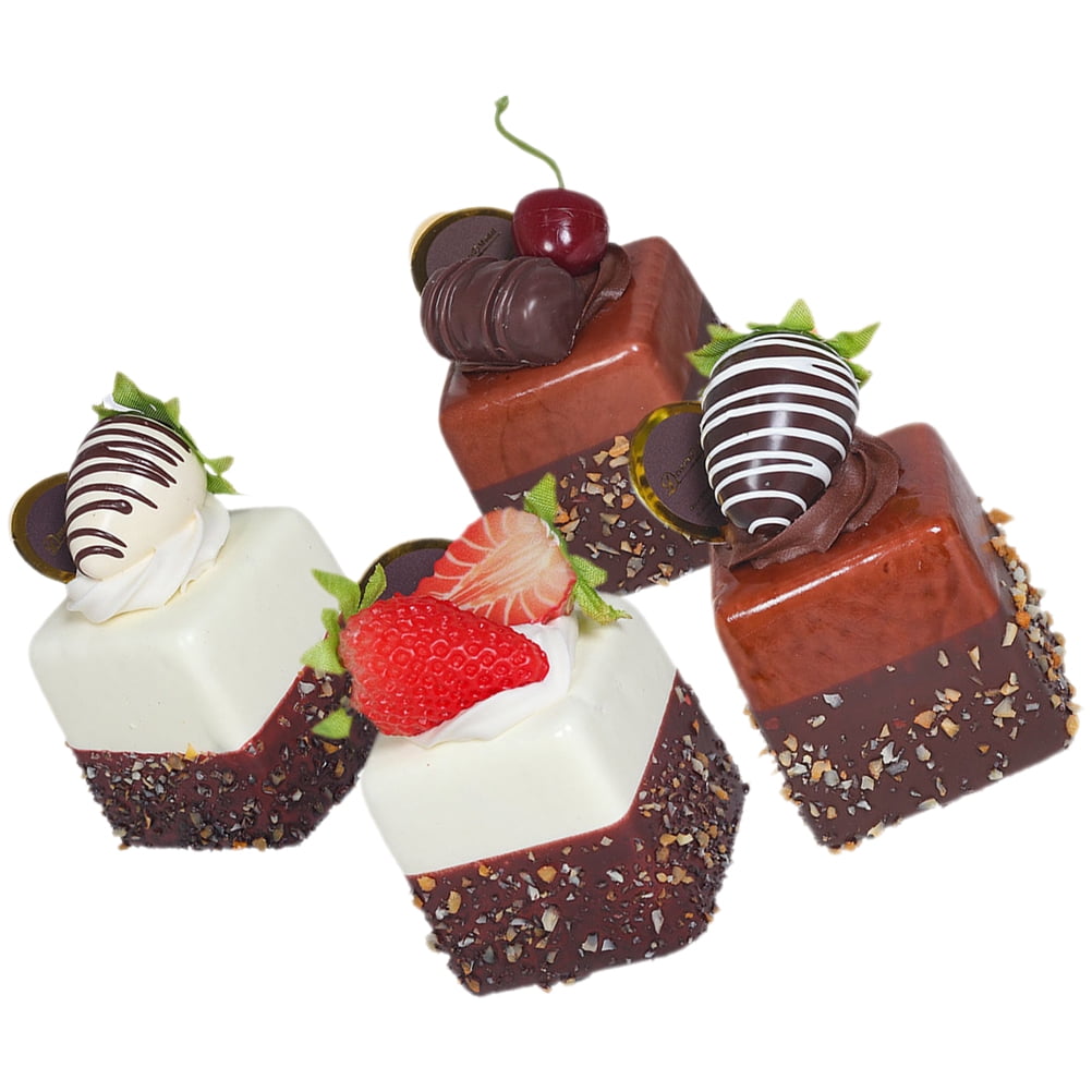 4 Pcs Simulation Cake Home Decor Cake Decoration Cake Dessert Model ...