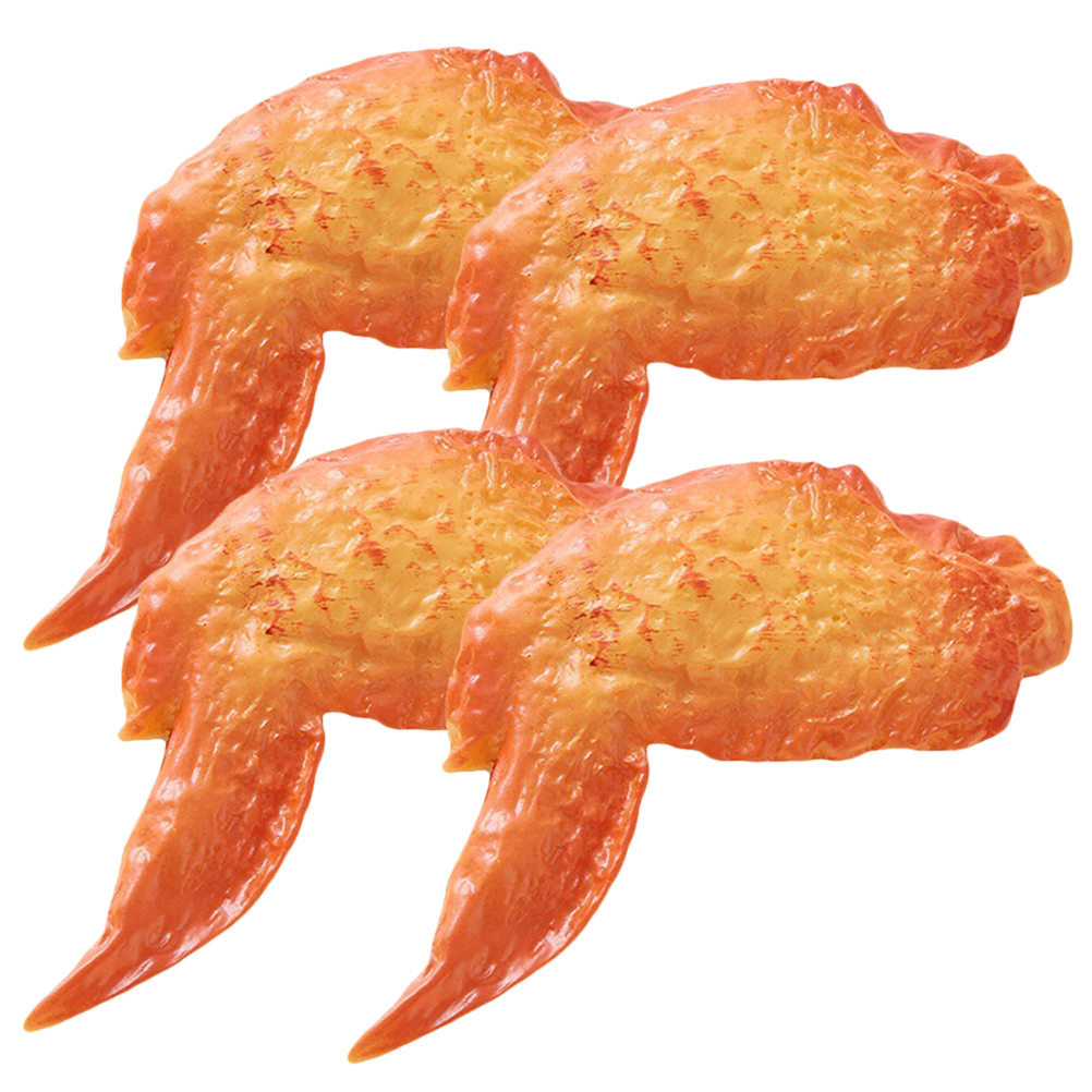 4 Pcs Simulation Grilled Wings Ornament Chicken Wing Shape Model ...