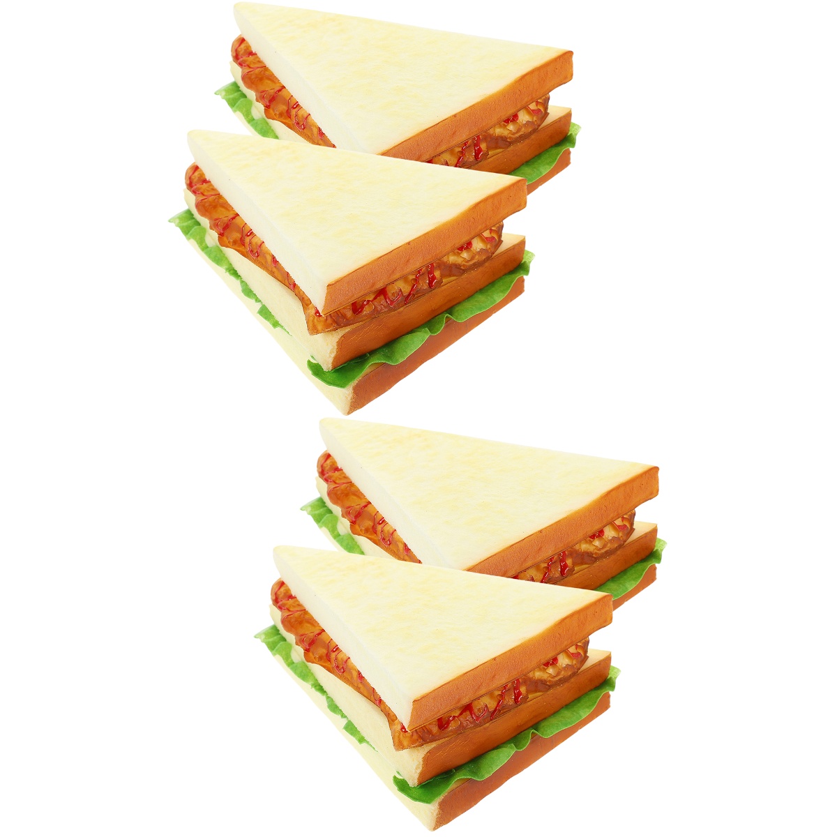 4 Pcs Simulation Sandwich Models Sandwich Sandwich Artificial Hamburger ...