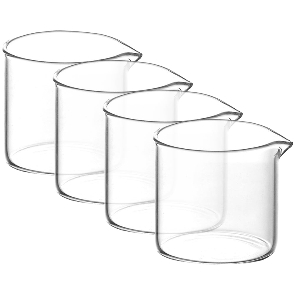DRAFIDEEP Milk Frothing Cup Glass Pitchers Clear Glass 4Pcs 2.36X2.16X1 ...