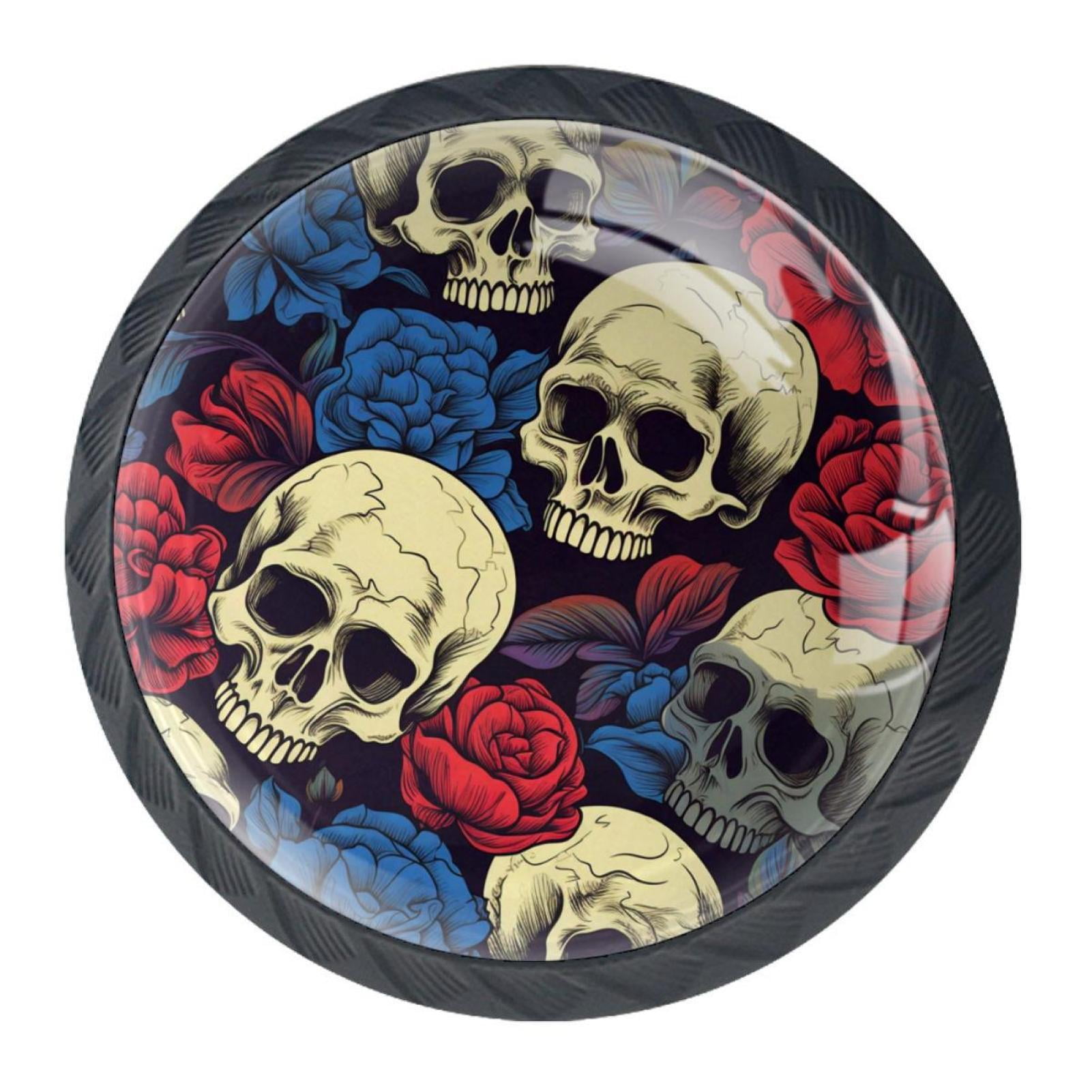 4 Pcs Skull Knobs for Kitchen Cabinet Cupboard Dresser Bookcase Drawer ...