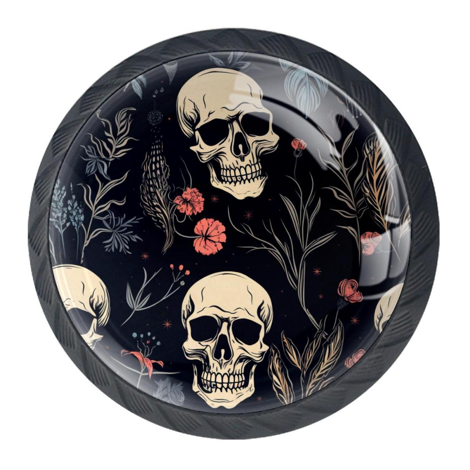 4 Pcs Skull Knobs for Kitchen Cabinet Cupboard Dresser Bookcase Drawer ...