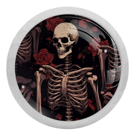4 Pcs Skull Skeleton Crystal Glass Drawer Knob Pull Handle Ergonomic ...