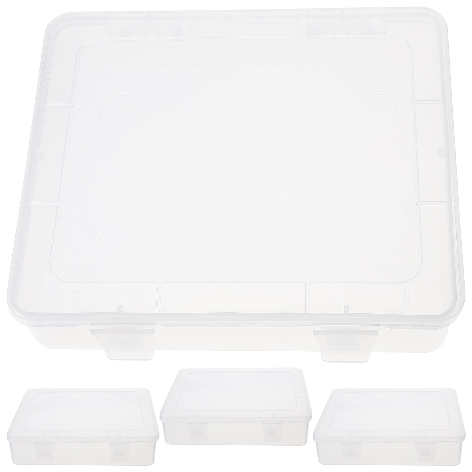 4 Pcs Small Containers with Lids for Organizing Large Bins Storage Cube ...