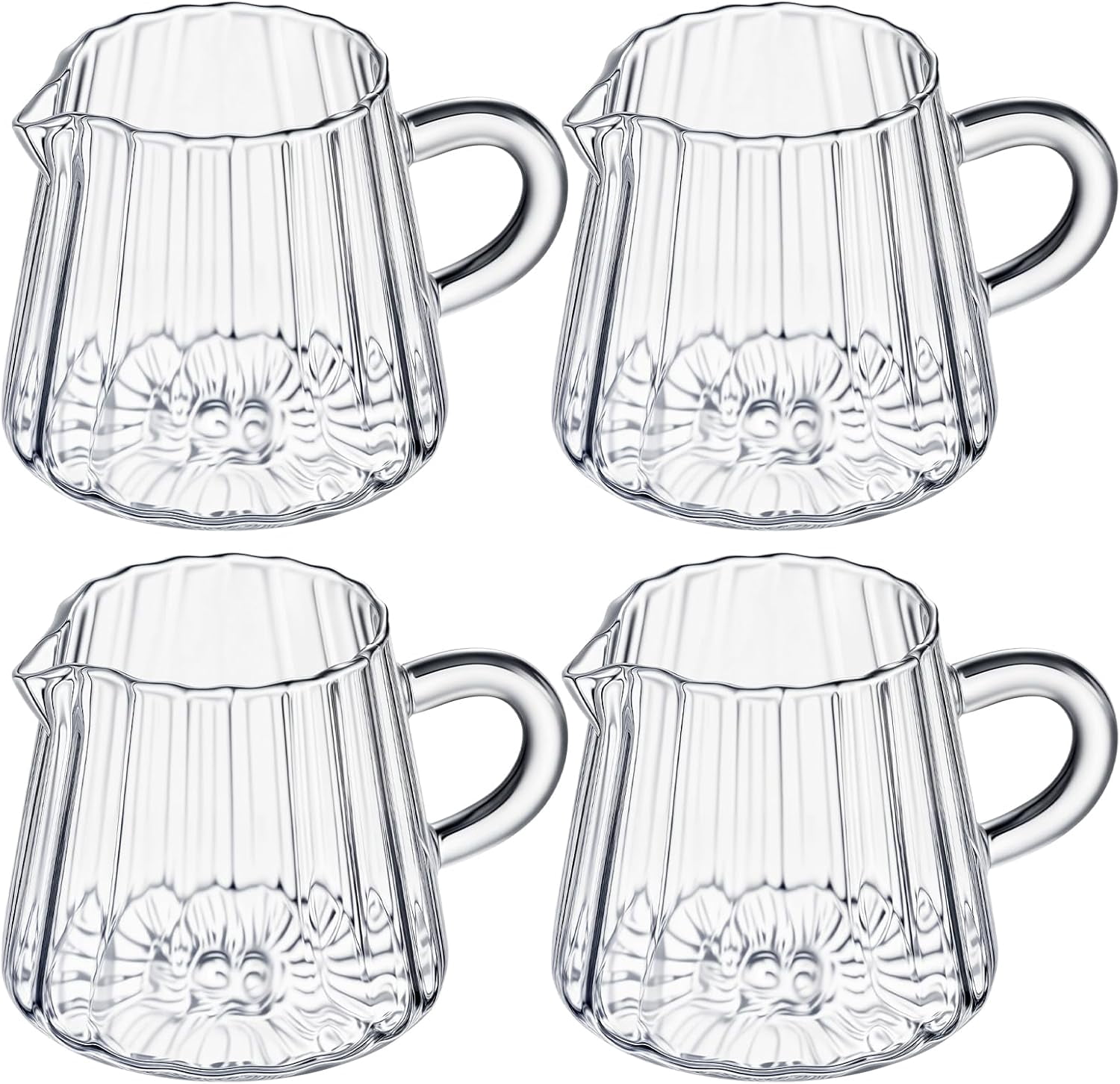 4 Pcs Small Creamer Pitcher Elegant Wave Shaped Creamer Pitcher for ...