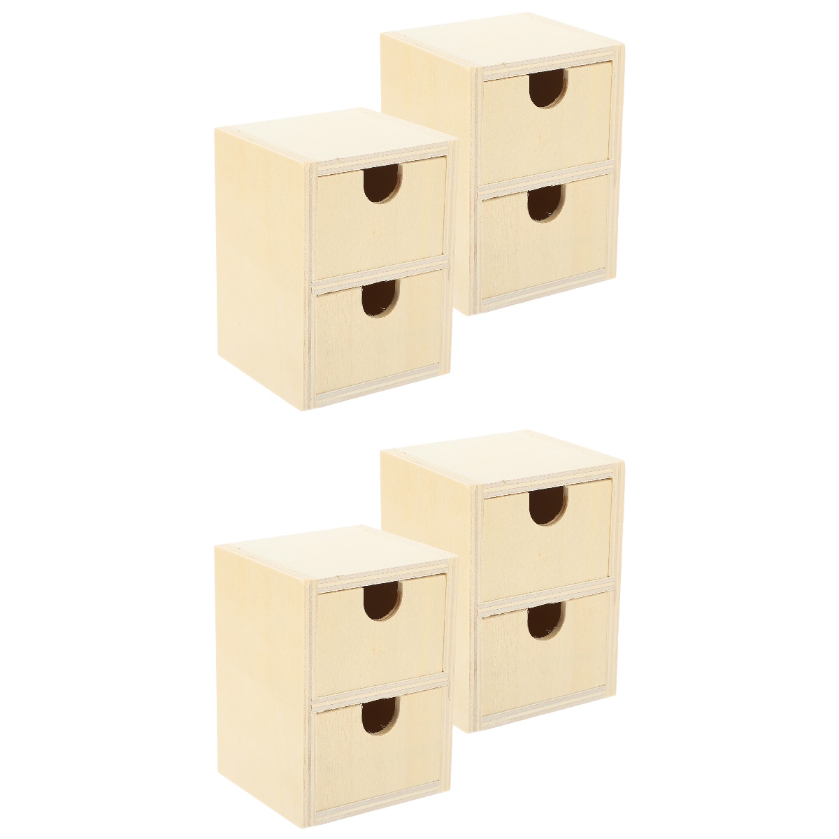 4 Pcs Small Drawer Blank Unfinished Wood Wooden DIY Unpainted Mini ...