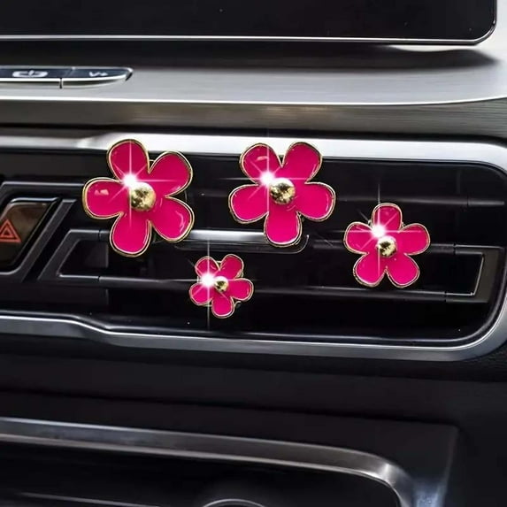 4 Pcs Small Flower Car Vent Clips,Cute Flower Air Conditioner ...