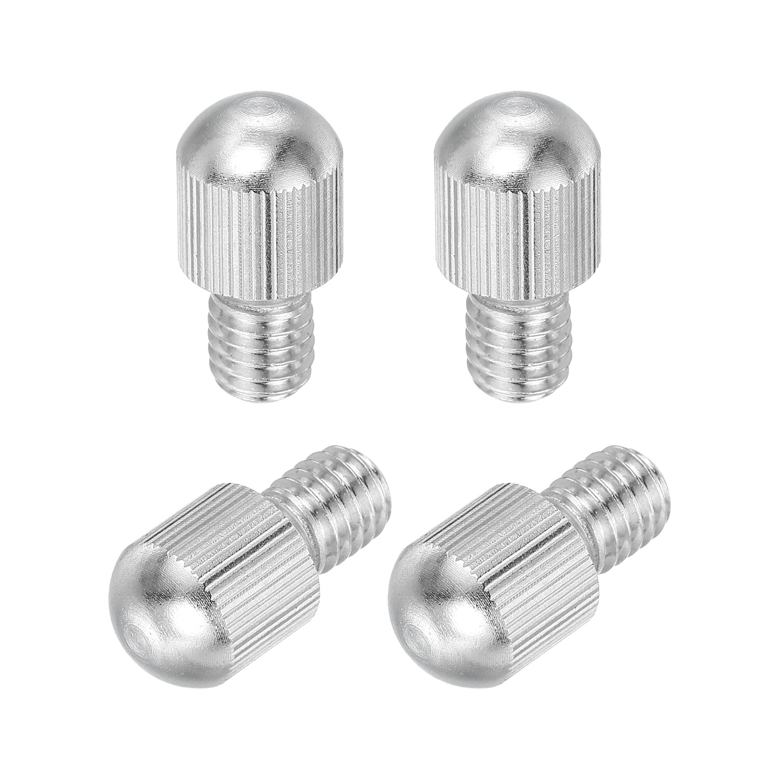 4 Pcs Small Knurled Thumb Screws, M8 x 10mm 304 Stainless Steel Male ...