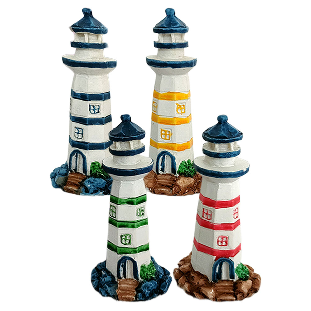 4 Pcs Small Lighthouse Ornaments Nautical Decorations for Home Wall ...