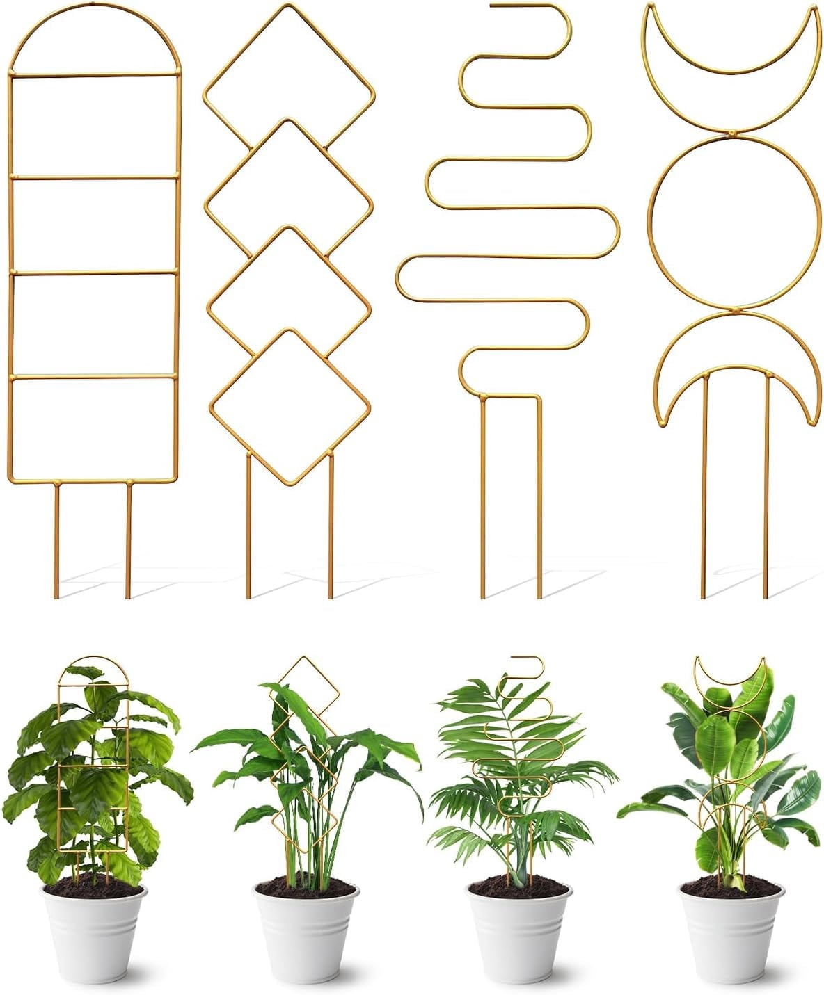 4 Pcs Small Metal Plant Trellis for Indoor Potted Plants,Trellis for ...