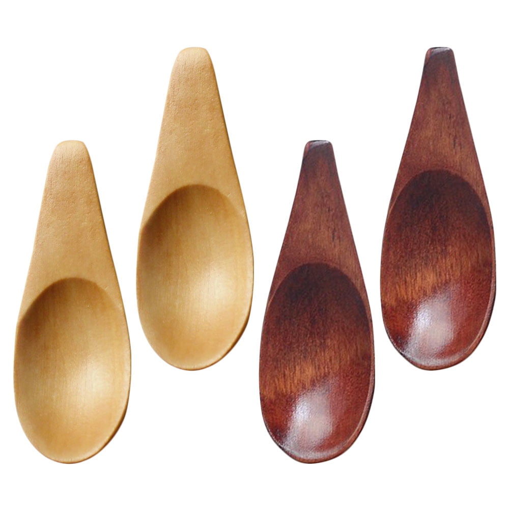 4 Pcs Small Wooden Tea Spoon Shovel Smooth Edges Spoons - Walmart.com