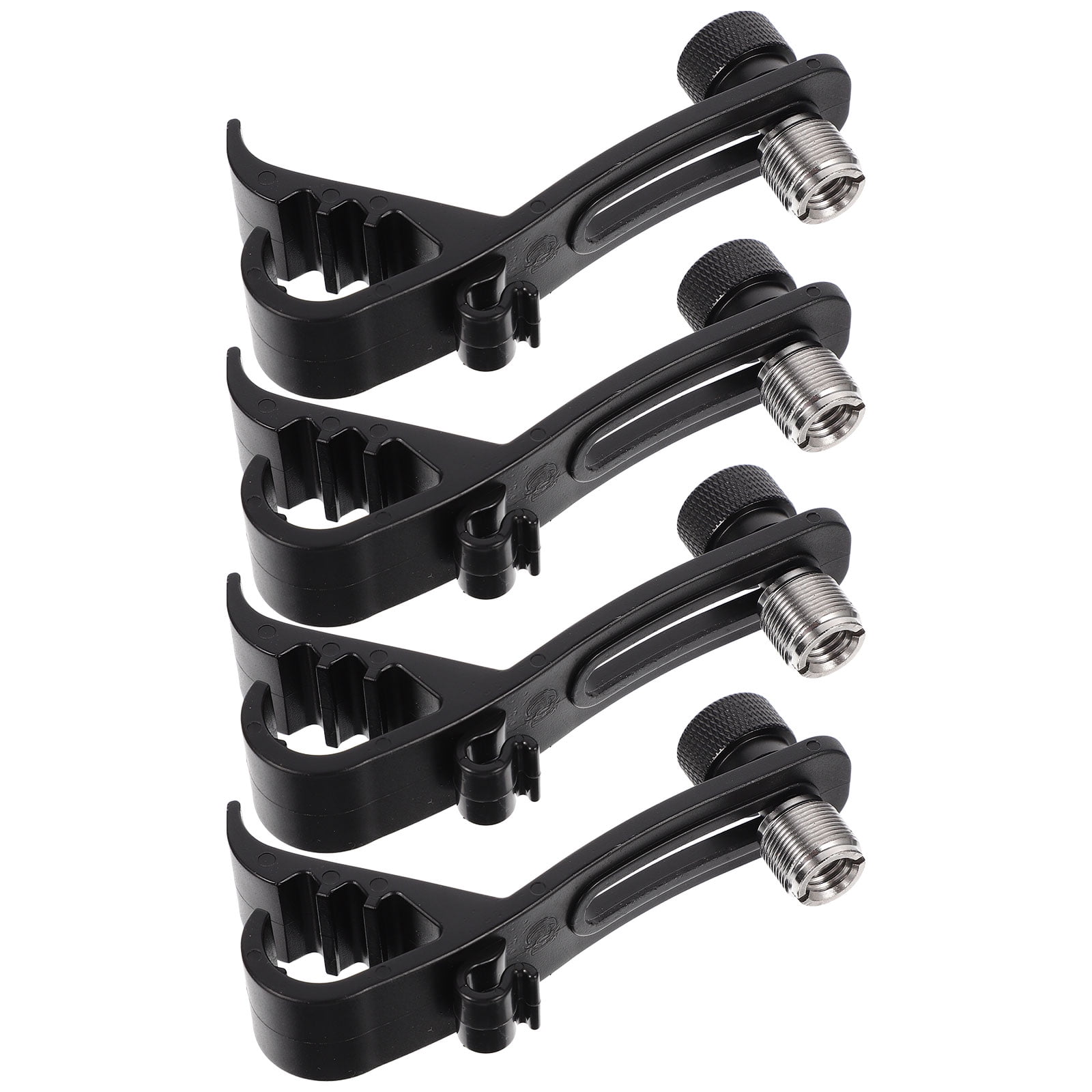 4 Pcs Snare Drum Mic Kit Microphone Fixing Clip Mount Stand Lifters ...