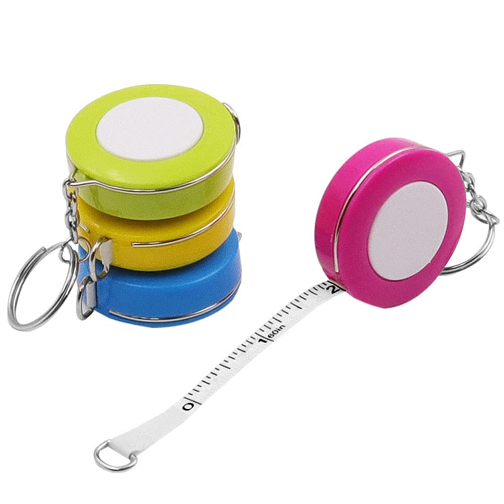 4 Pcs Soft Tape Measure Retractable Double Scales Rulers with Keyring ...