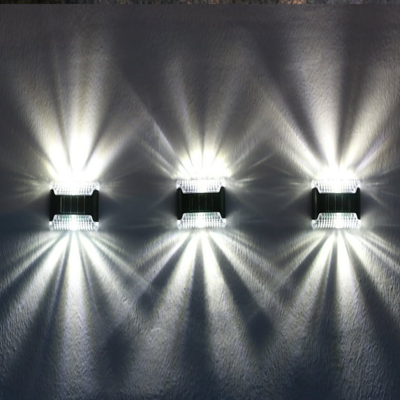 4 Pcs Solar Garden Lights Landscape Outdoor Wall Lamp Set Wall Lamp ...