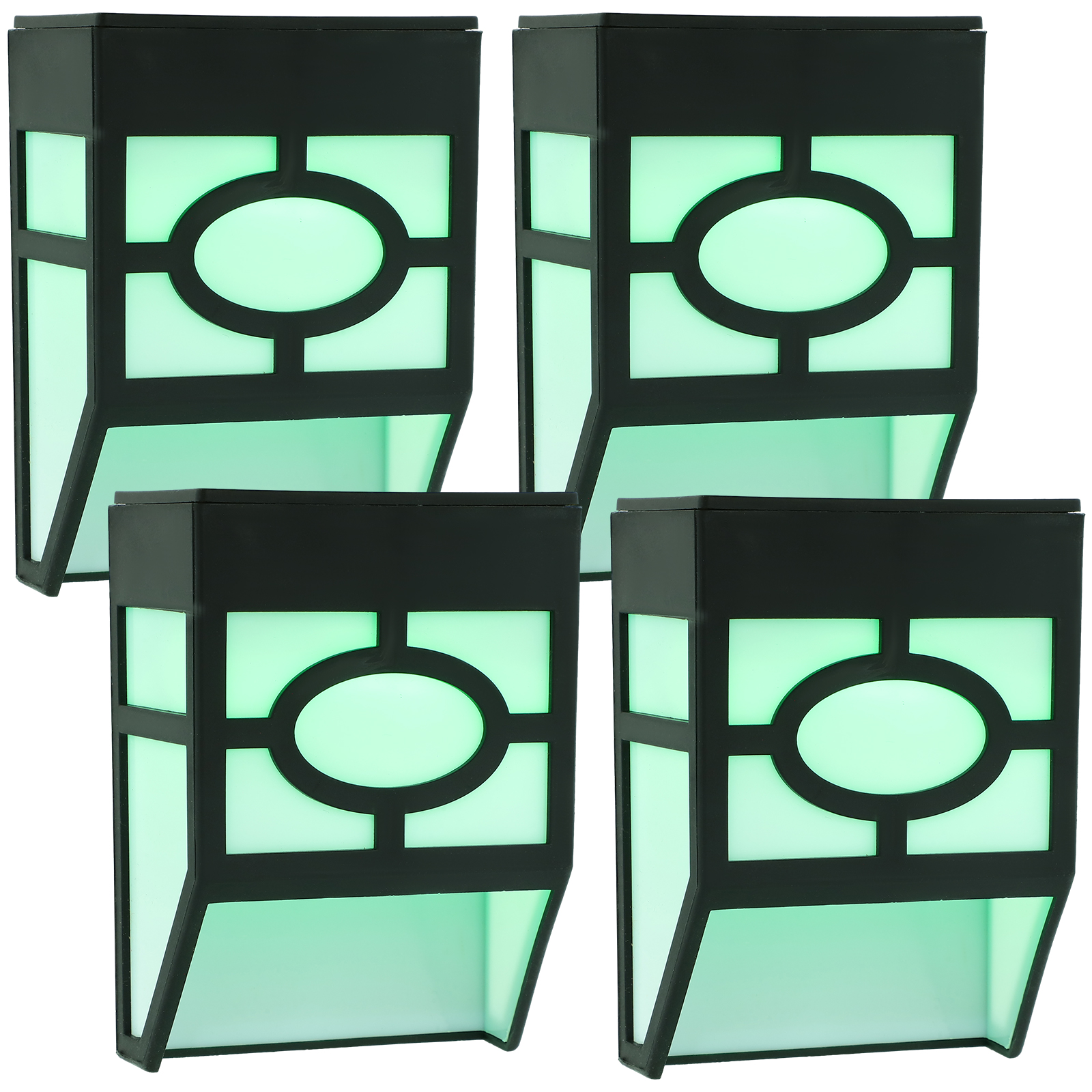 4 Pcs Solar Wall Light Outdoor Lamp Colorful LED Lights Automatic ...