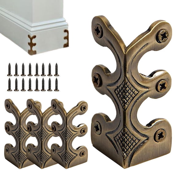4 Pcs Solid Brass Baseboard Corner Protectors, Skirting Board Corners ...