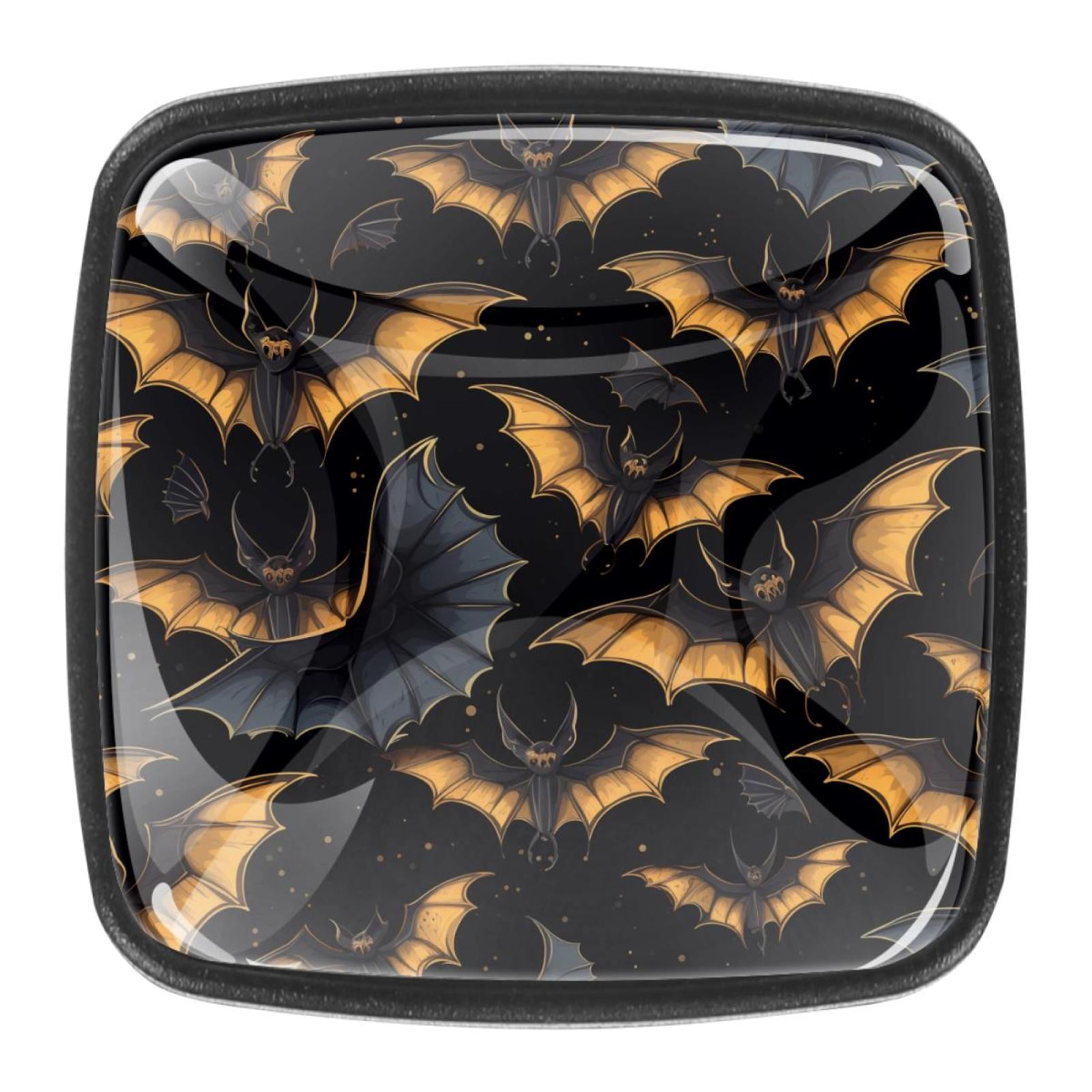 4 Pcs Square Cabinet Handle Drawer Pulls Halloween Bat Knobs with ...