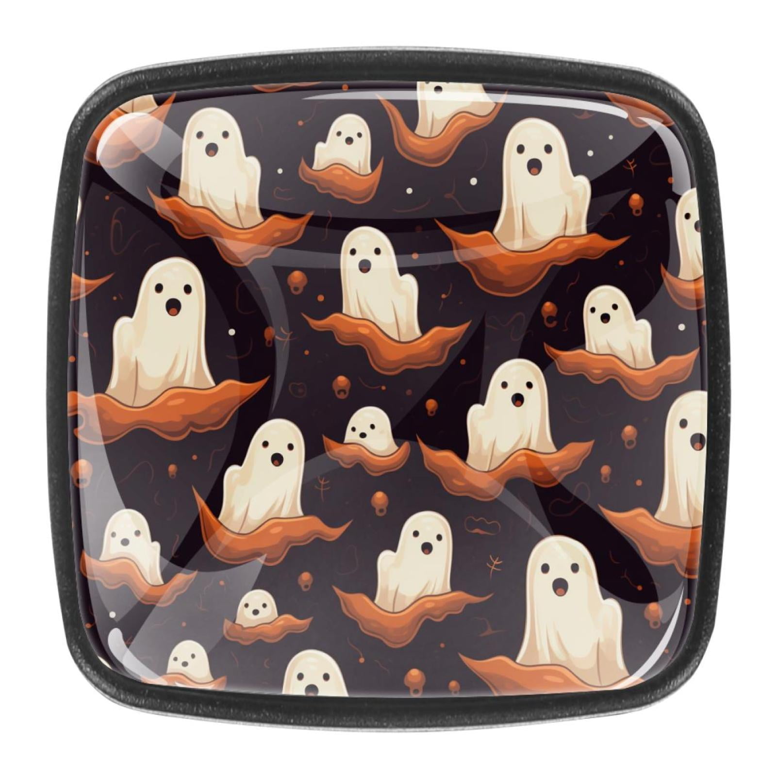 4 Pcs Square Cabinet Handle Drawer Pulls Halloween Ghost Knobs with ...