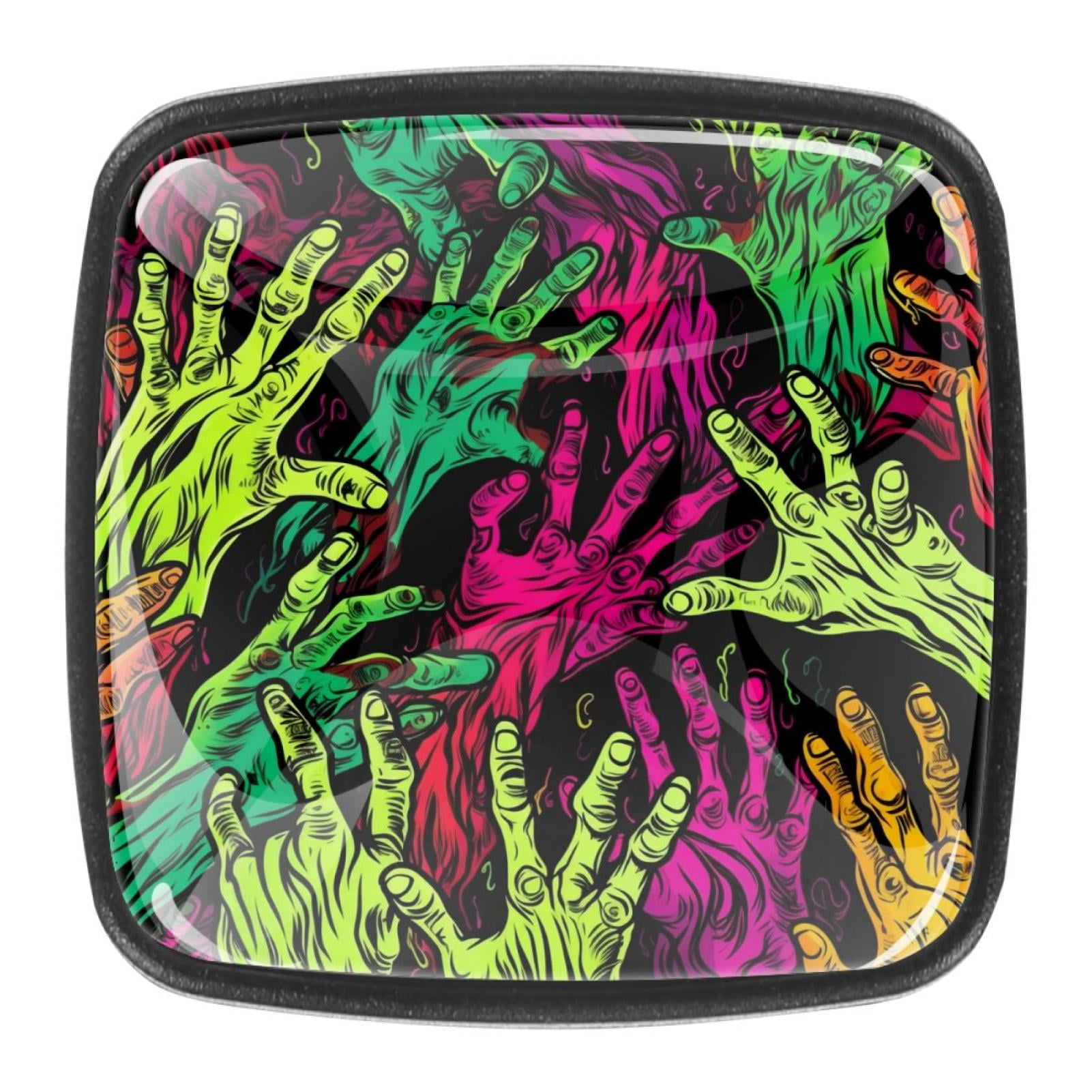 4 Pcs Square Cabinet Handle Drawer Pulls Halloween Scary Hands Knobs ...