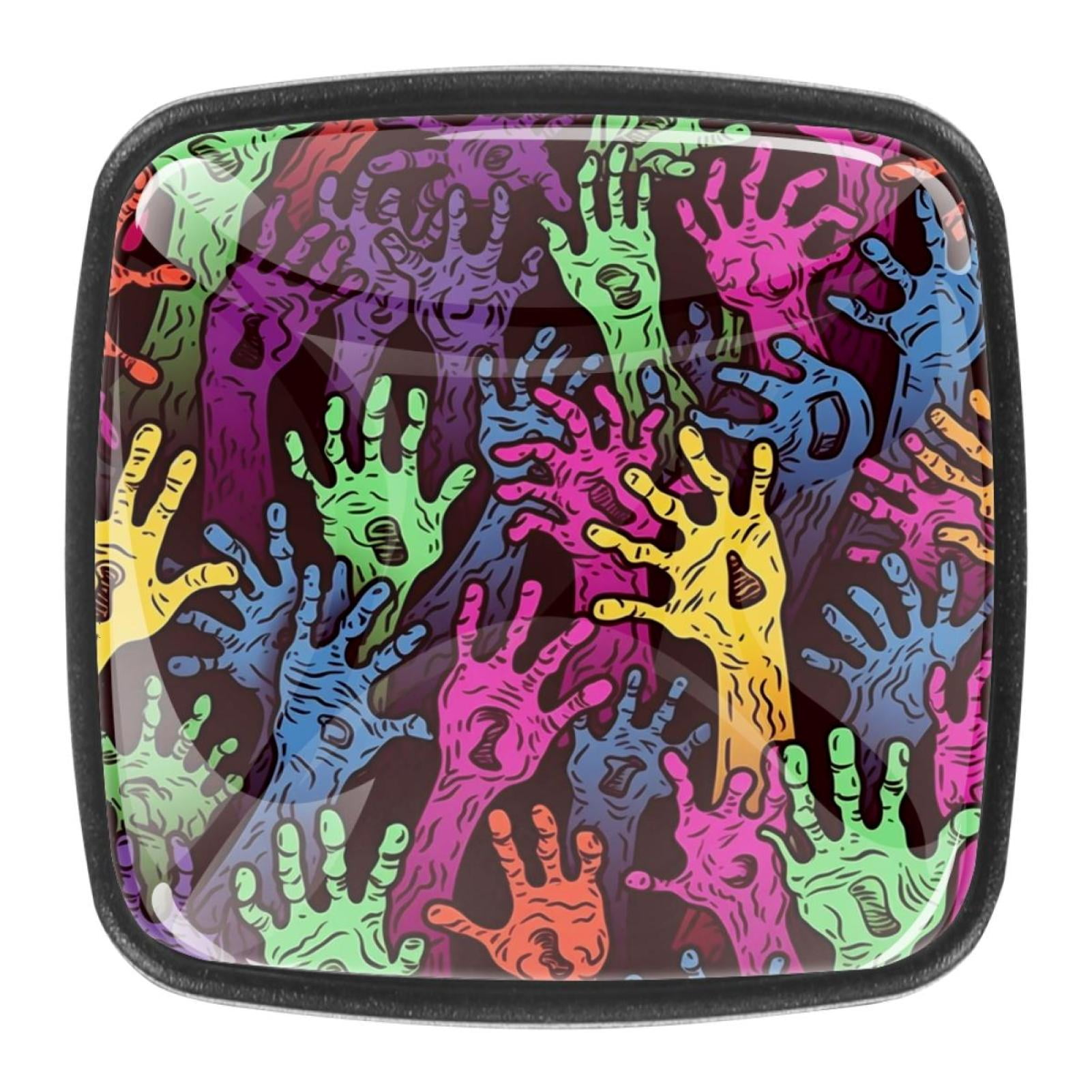 4 Pcs Square Cabinet Handle Drawer Pulls Halloween Scary Hands Knobs ...