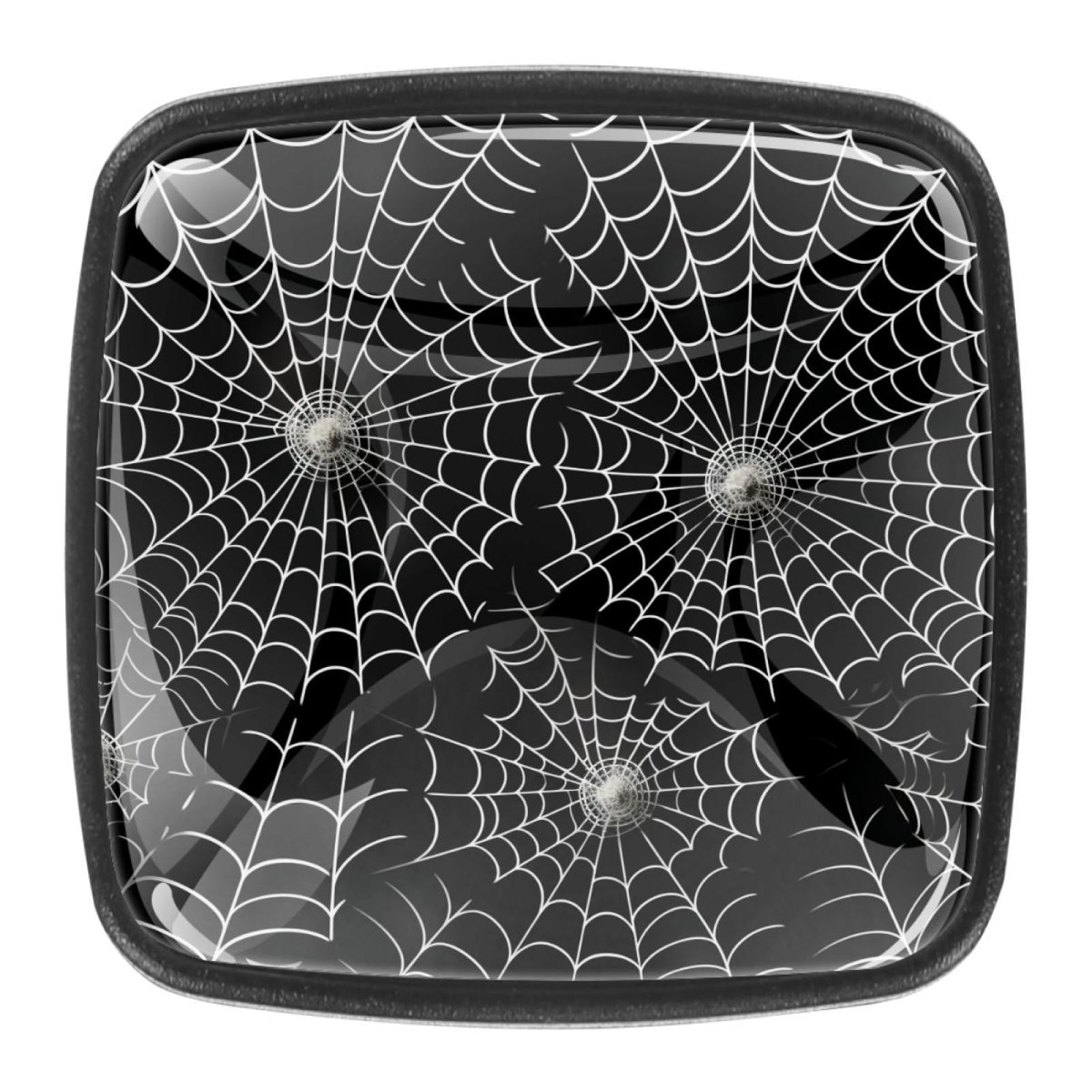 4 Pcs Square Cabinet Handle Drawer Pulls Halloween Spider Web Knobs ...