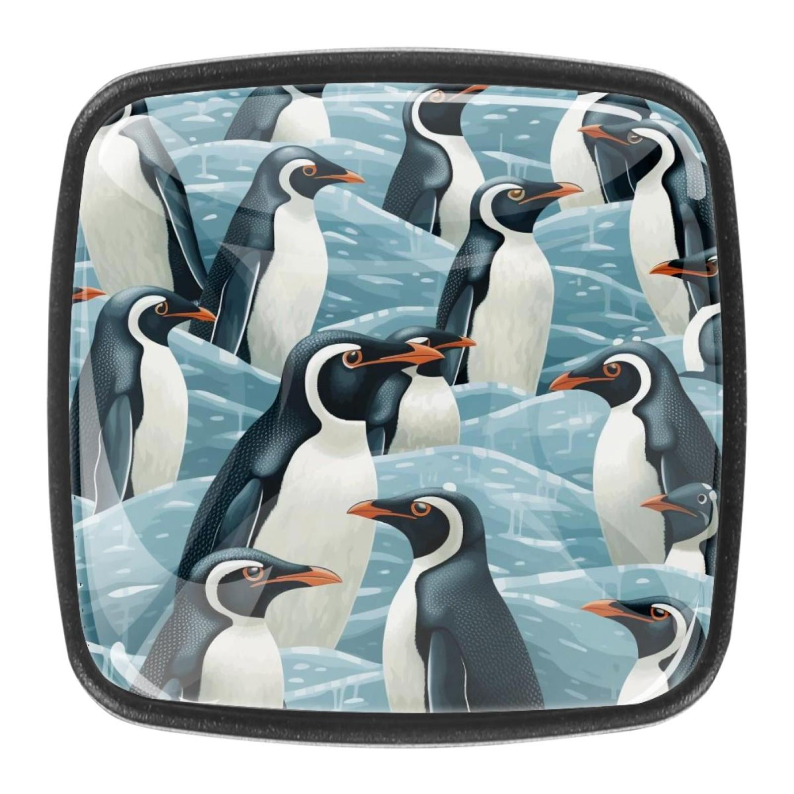 4 Pcs Square Cabinet Handle Drawer Pulls Penguin Knobs with Screws ...