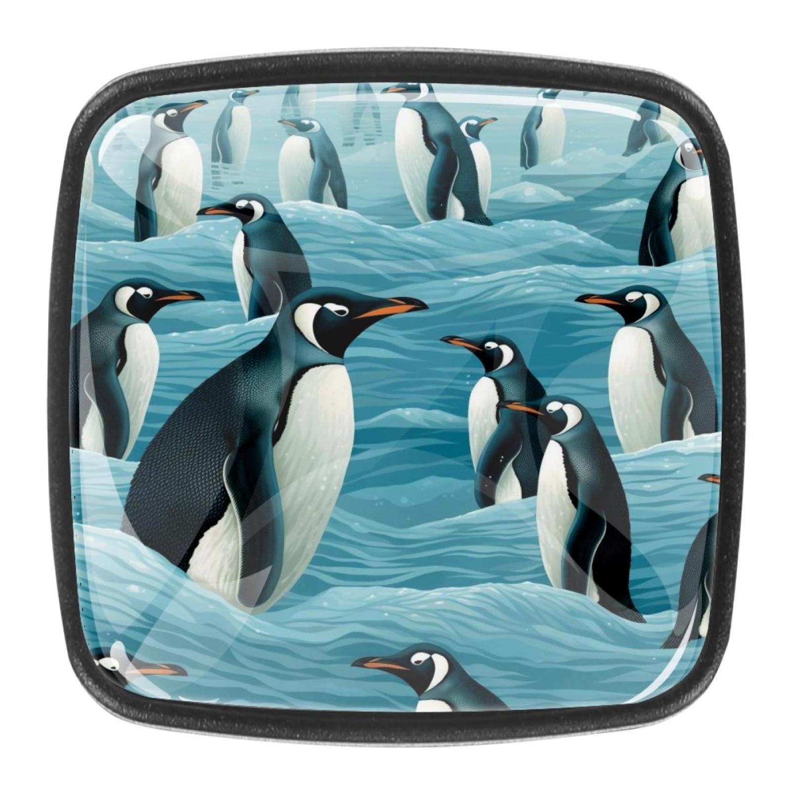 4 Pcs Square Cabinet Handle Drawer Pulls Penguin Knobs with Screws ...