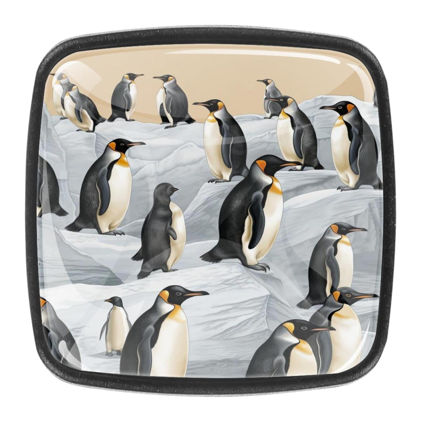 4 Pcs Square Cabinet Handle Drawer Pulls Penguin Knobs with Screws ...