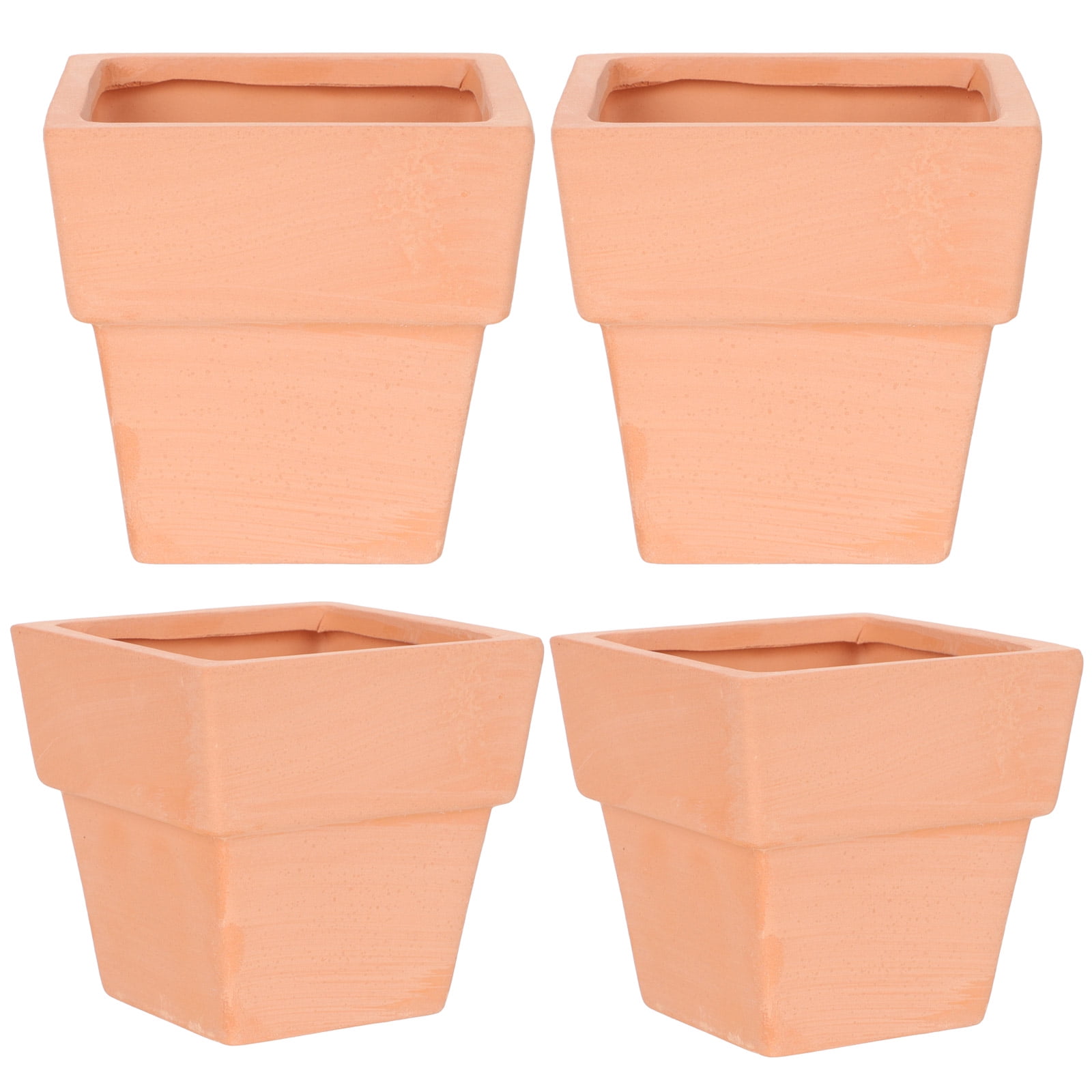 4 Pcs Square Terracotta Plant Pots Terracotta Pot Pottery Pot Cacti ...