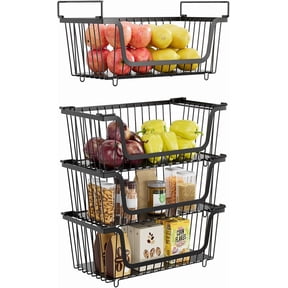 deevoka Countertop Storage Basket Double Layers Fruit Basket for Home ...