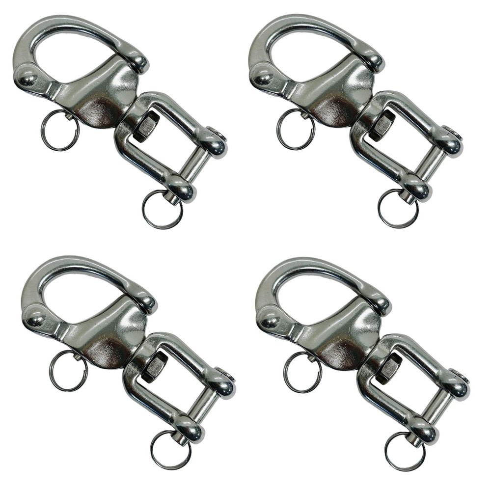 4 Pcs Stainless Steel 5" SWIVEL Jaw Snap Shackle Sailboat Quick Release ...