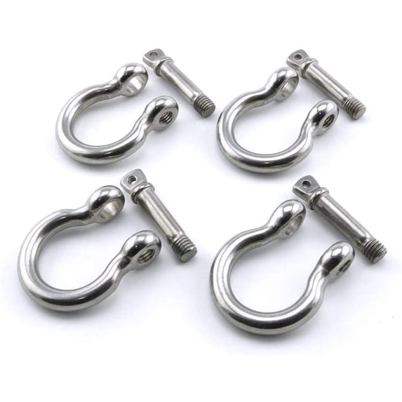 4 Pcs Stainless Steel Anchor Shackle 1/4", Heavy Duty Bow Shackle ...