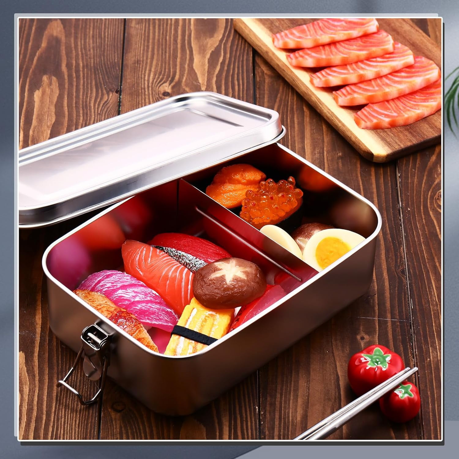 4 Pcs Stainless Steel Food Containers 1400ml Metal Bento Lunch Box ...